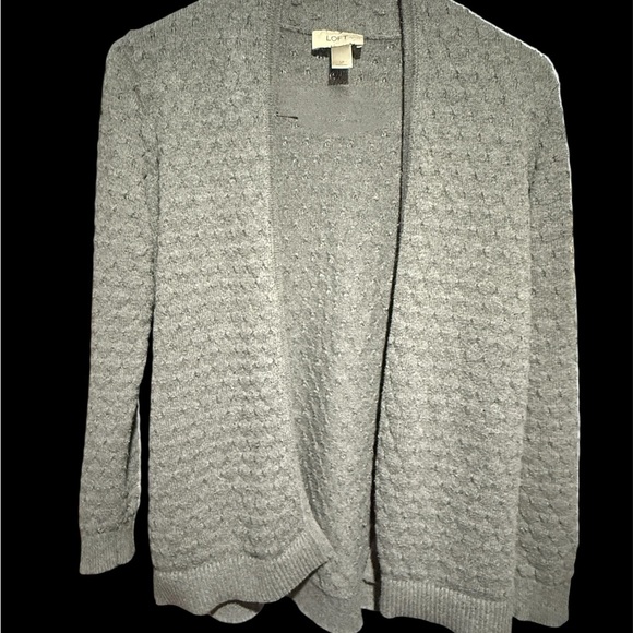LOFT | Sweaters | Loft Textured Gray Cardigan Sweater | Poshmark